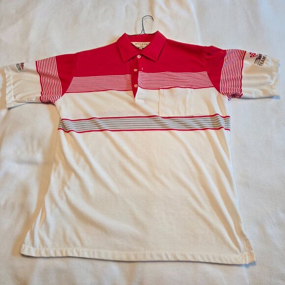 No Logo | Shirts | No Logo By Tonix Polo Mens Redwhitegray Stripes ...